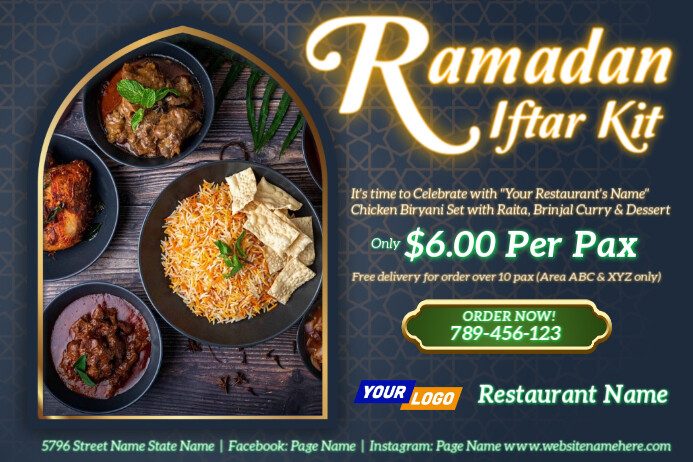 Ramadan Iftar Kit Offer Flyer - Biryani Rice Template | PosterMyWall