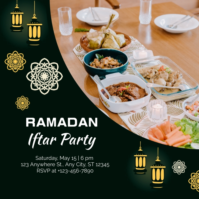 Ramadan Iftar Party Instagram Post Templat | PosterMyWall