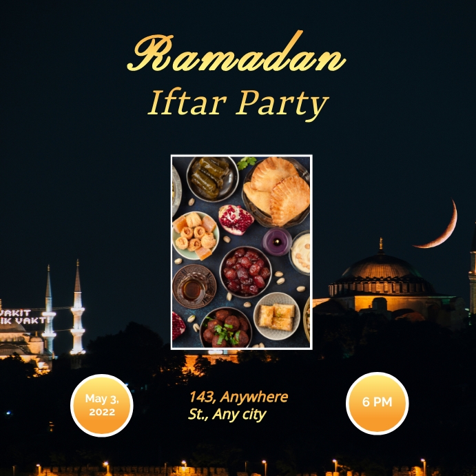 Ramadan Iftar Party Instagram Post Template | PosterMyWall