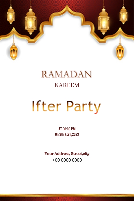 Ramadan iftar party invitation banner (2) Template | PosterMyWall