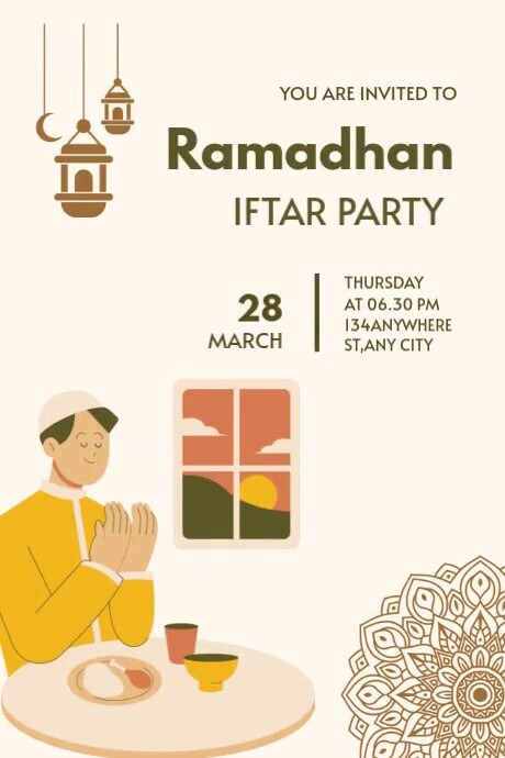 Ramadan iftar party poster Template | PosterMyWall