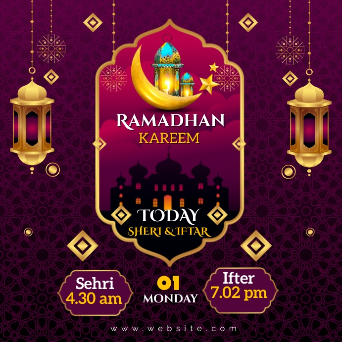 Ramadan ifter & sehri banner Template | PosterMyWall