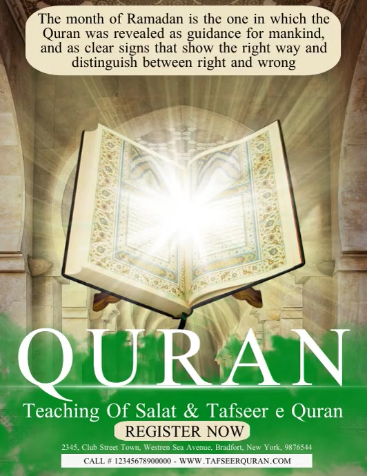 Ramadan Kareem, Quran Kareem Flyer Template | PosterMyWall
