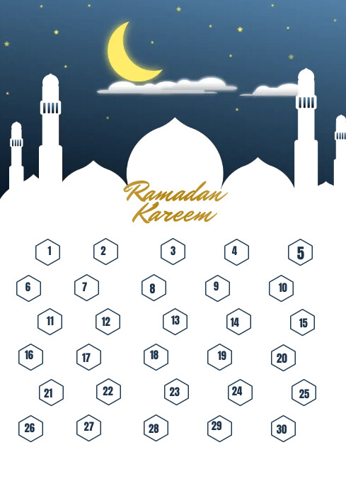 Ramadan kareem calendar template | PosterMyWall