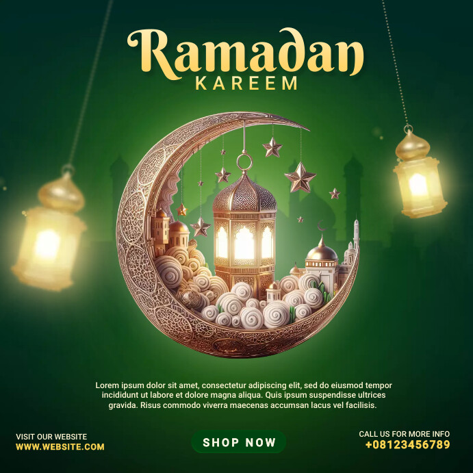 Ramadan Kareem greetings Instagram Post Template | PosterMyWall