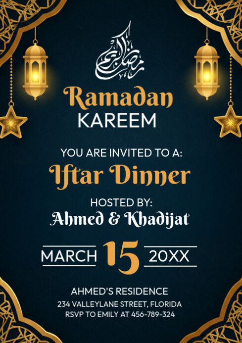 Ramadan Kareem Iftar Dinner Buffet Template | PosterMyWall