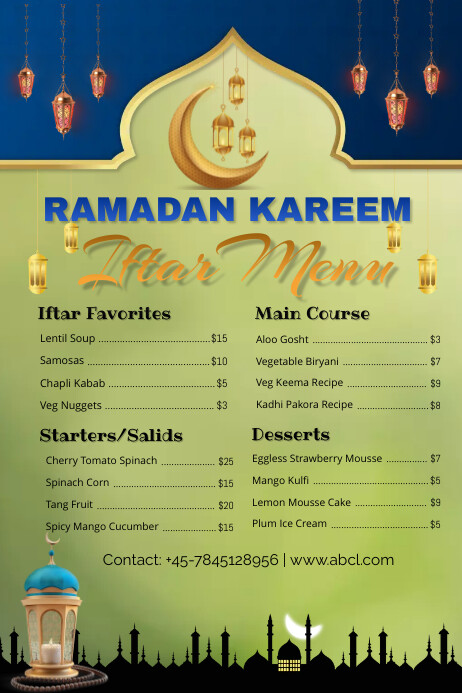 RAMADAN KAREEM iftar party Template | PosterMyWall