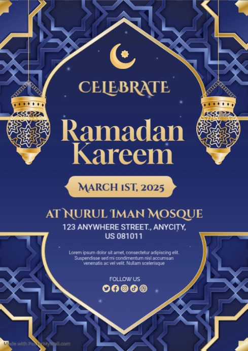 Ramadan Kareem Islamic Event Flyer Template | PosterMyWall