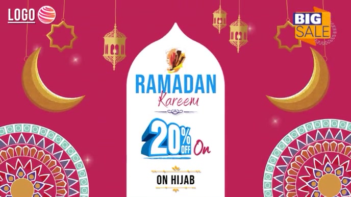 Ramadan Kareem Sale 20% On Hijab Digital Disp Template | PosterMyWall
