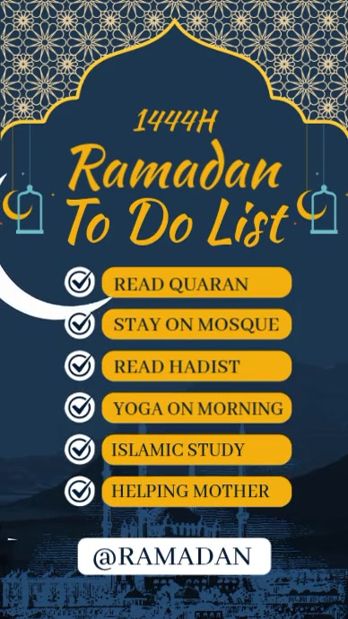 Ramadan List Template | PosterMyWall