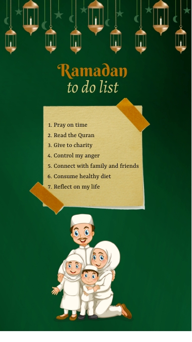 Ramadan List Instagram Story Template | PosterMyWall