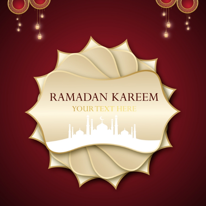 Copy of Ramadan maroon beige background banner | PosterMyWall