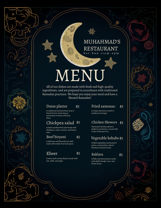 Ramadan Menu Design 2 Template | PosterMyWall