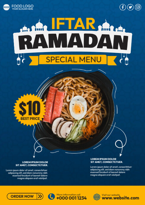 Ramadan Menu Design Flyer Template | PosterMyWall