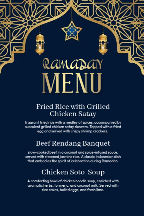 Ramadan Menu Template | PosterMyWall