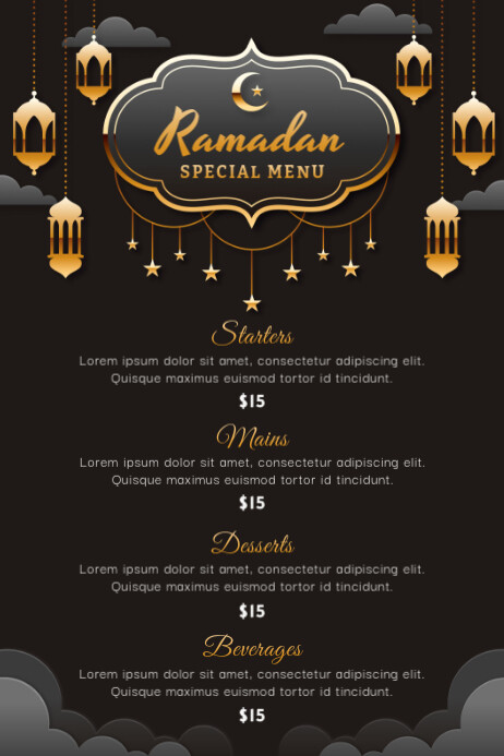 Copy of ramadan menu | PosterMyWall