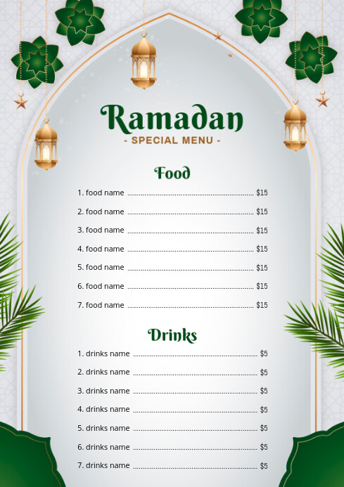 Copy of Ramadan Menu | PosterMyWall