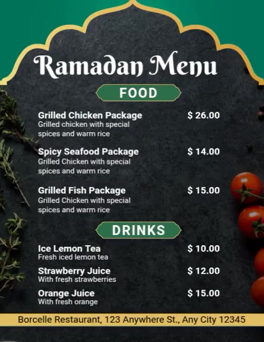 Ramadan Menu Template | PosterMyWall