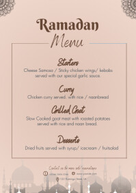 Red Maroon Ramadan Special Menu Template | PosterMyWall