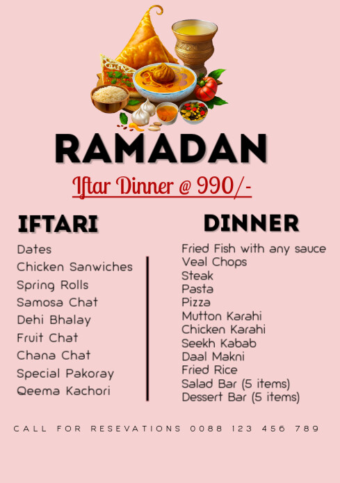 Copy of Ramadan menu | PosterMyWall