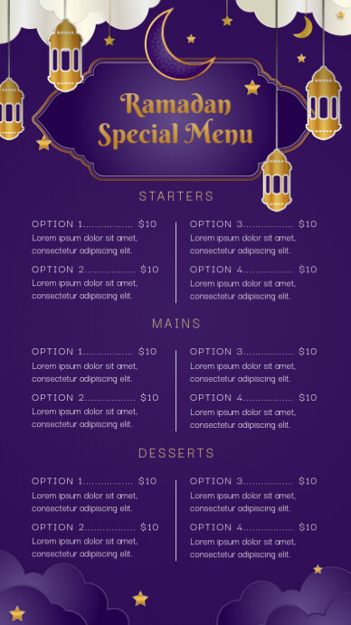 Copy of ramadan menu | PosterMyWall