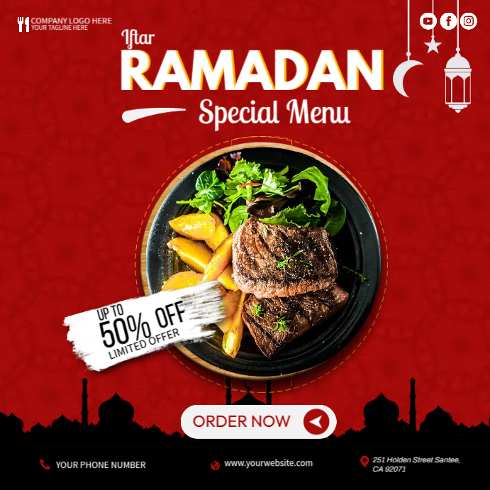 Ramadan Menu Template | PosterMyWall