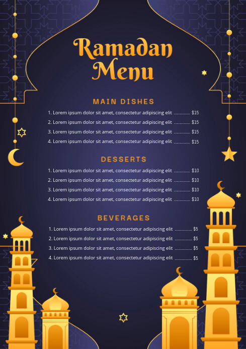Copy of ramadan menu | PosterMyWall