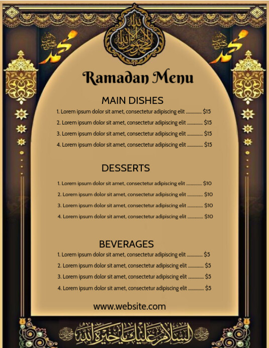 Copy of Ramadan menu | PosterMyWall