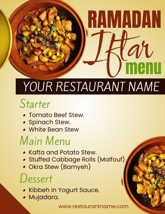 Ramadan Menu Template | PosterMyWall