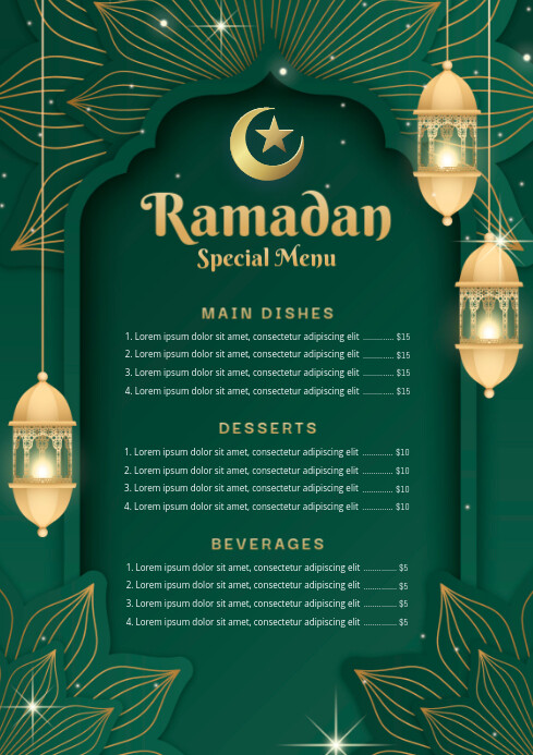 Copy of ramadan menu | PosterMyWall