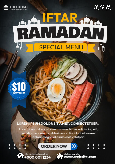 Ramadan Menu Flyer Template | PosterMyWall