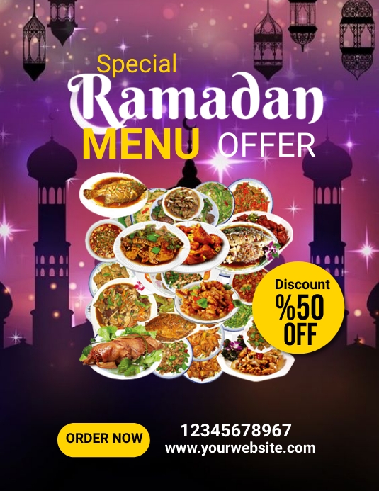 ramadan menu flyer Template | PosterMyWall