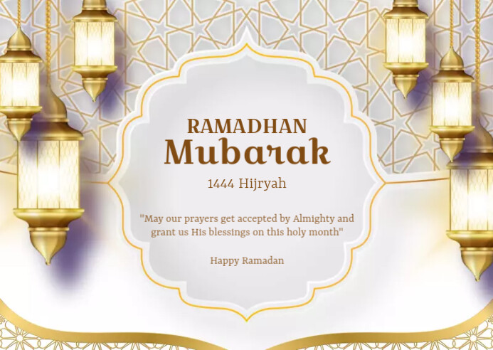 Ramadan Mubarak Greeting Card Template | PosterMyWall
