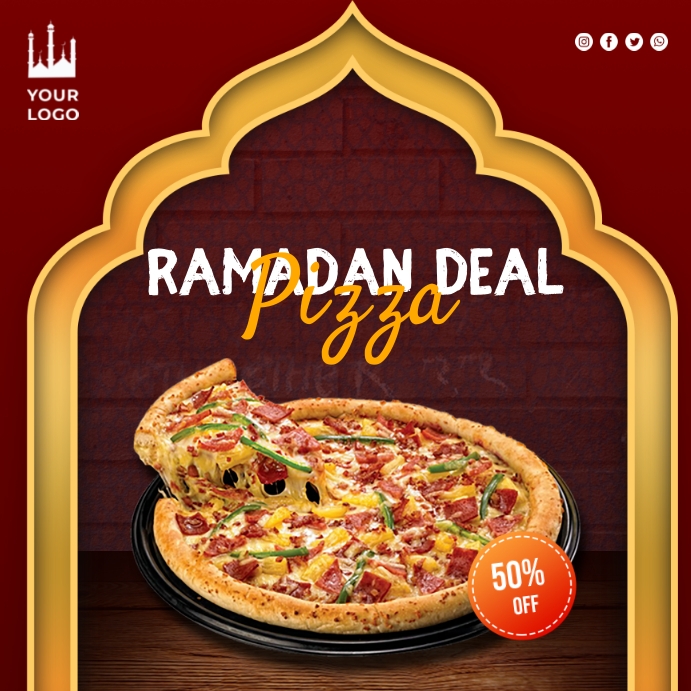 Ramadan Pizza Template | PosterMyWall