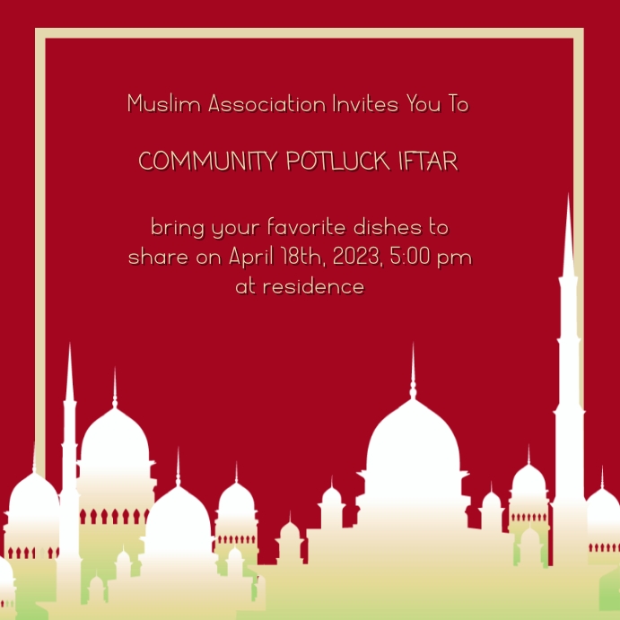 Ramadan Potluck Template | PosterMyWall