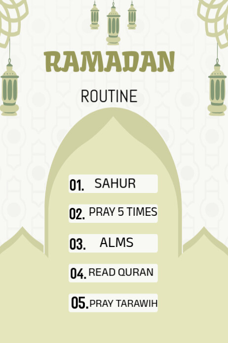 Plantilla de Ramadan Routine template 2025 | PosterMyWall