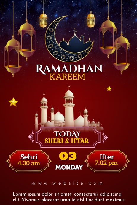 ramadan sehri and iftar timing Template | PosterMyWall