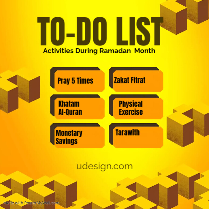 Ramadan To-Do List Templat | PosterMyWall