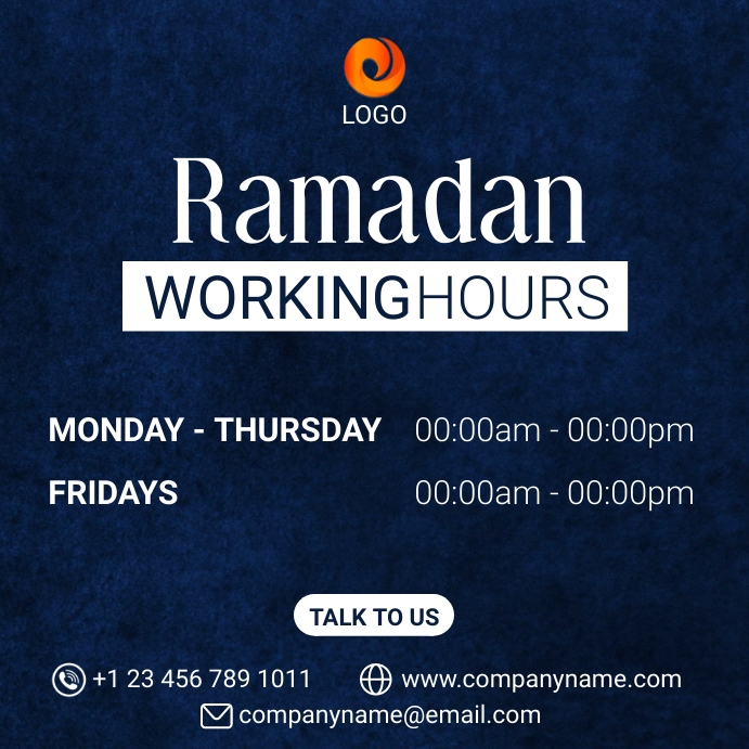 Ramadan working hours Template | PosterMyWall