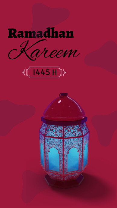 Ramadhan Kareem illustrated red Template | PosterMyWall
