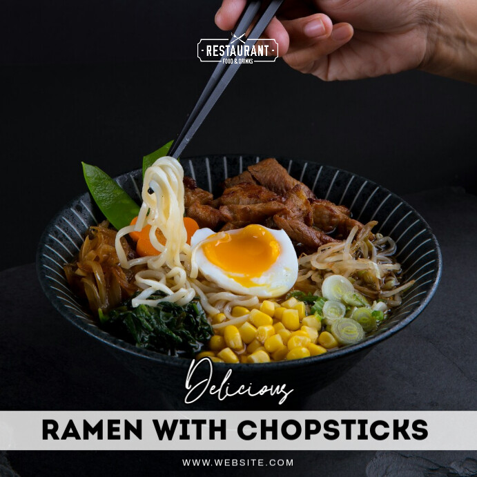 RAMEN with chopsticks Template | PosterMyWall