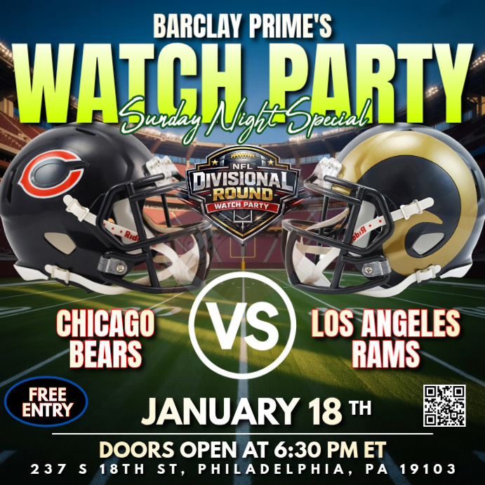 Rams Vs Bears Watch Party : NFL 2026 Divisional Playoffs Instagram Post ...