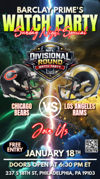 Rams Vs Bears Watch Party : NFL 2026 Divisional Playoffs Instagram Post ...