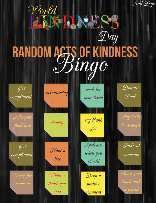 Copy of random acts of kindness day bingo flyer (1) | PosterMyWall