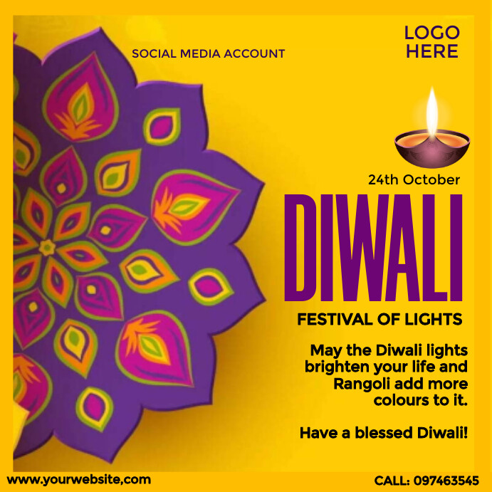 Rangoli Diwali Celebration Template | PosterMyWall