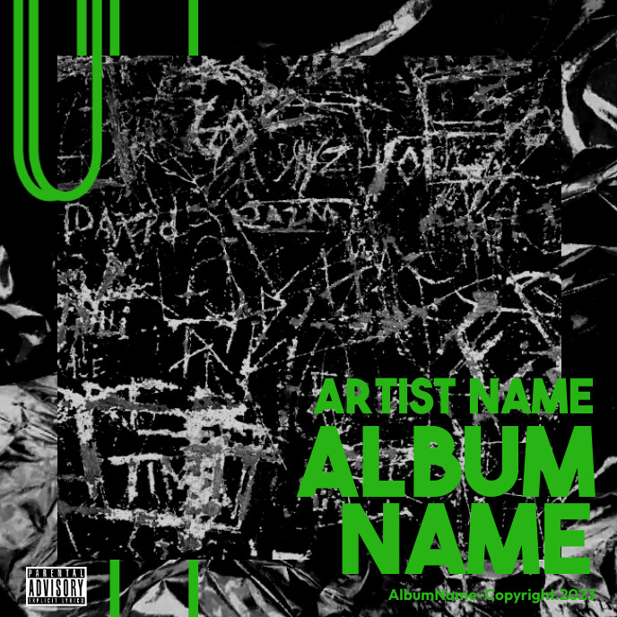 Rap Album Abstract Green Template | PosterMyWall