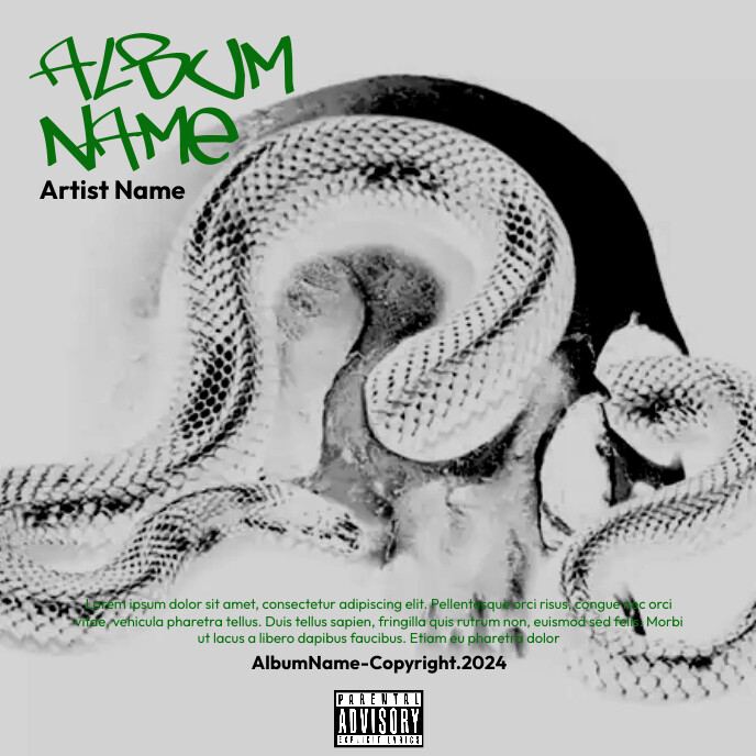 Rap Album Skull Snake Template | PosterMyWall