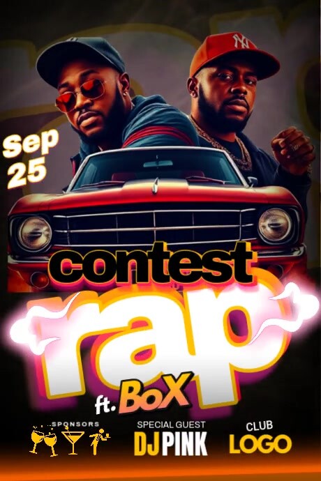 Rap Contest YellowTheme Template | PosterMyWall