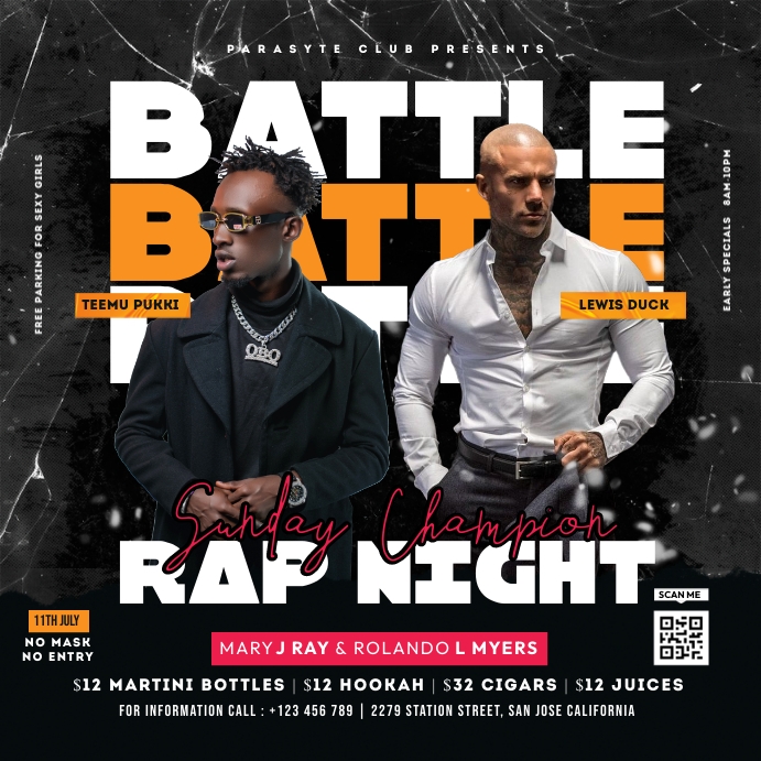Rap Night Battle Template | PosterMyWall