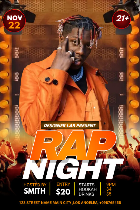 Rap night Template | PosterMyWall